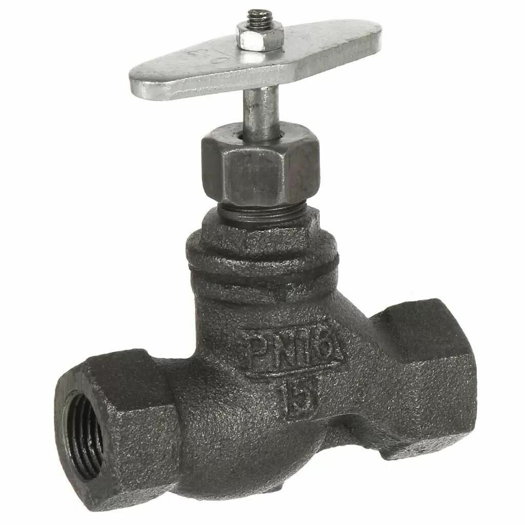 Вентиль для воды STI 1/2 дюйма, г-г, запорный, серый чугун