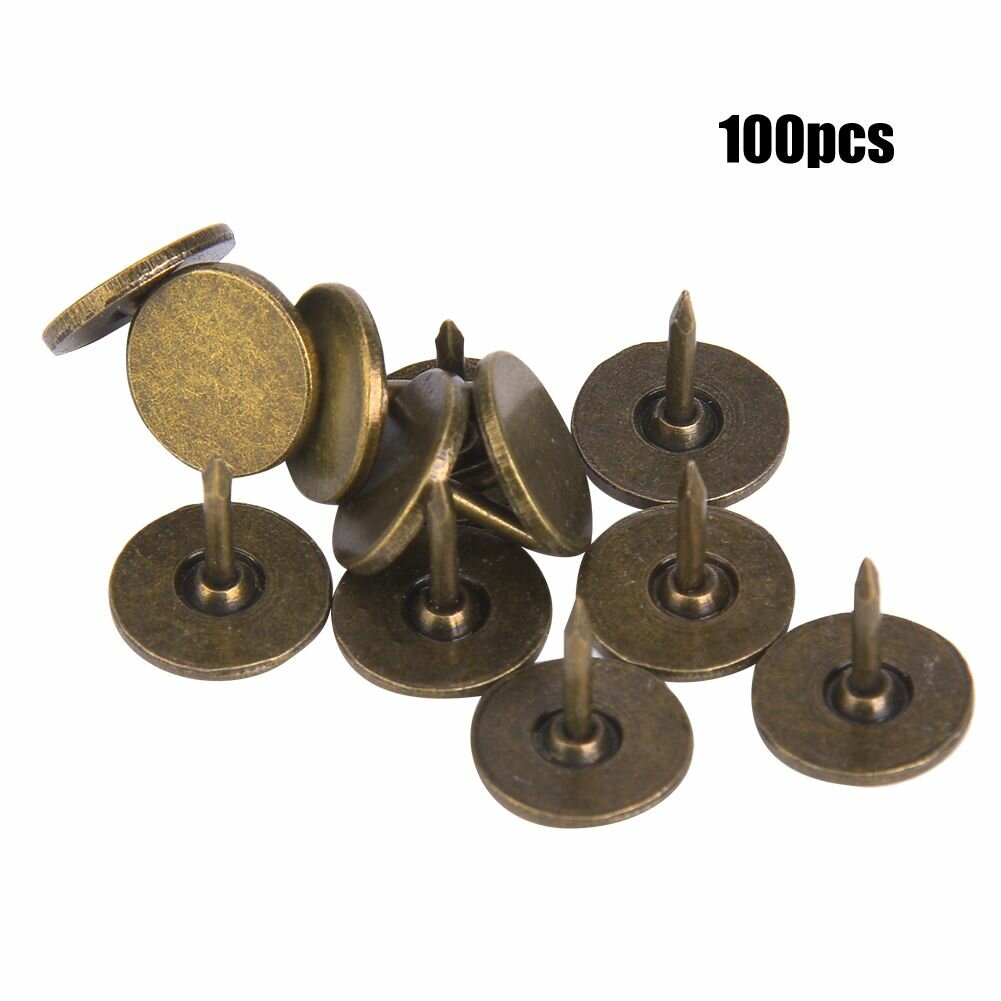 100 шт. обивочные гвозди с плоской головкой, голубая бронза, железная декоративная булавка, аксессуары для дивана, мебели 11x11 мм
