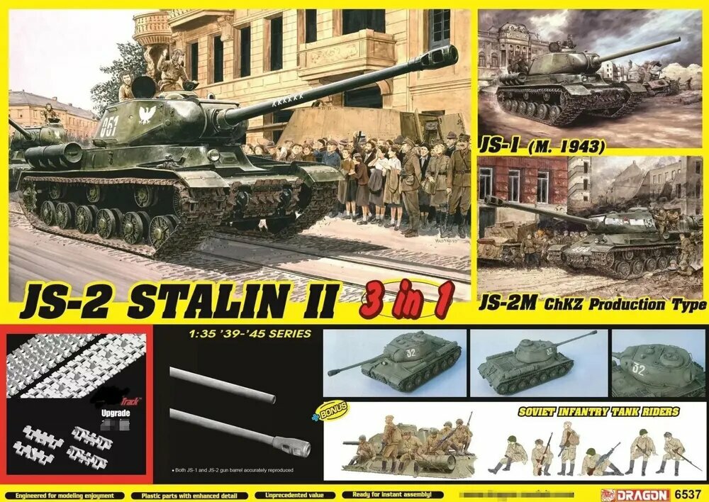 Dragon 6537 1/35 JS-2 Сталин II танк 3 in1+советская пехота танковые ездники модель комплект