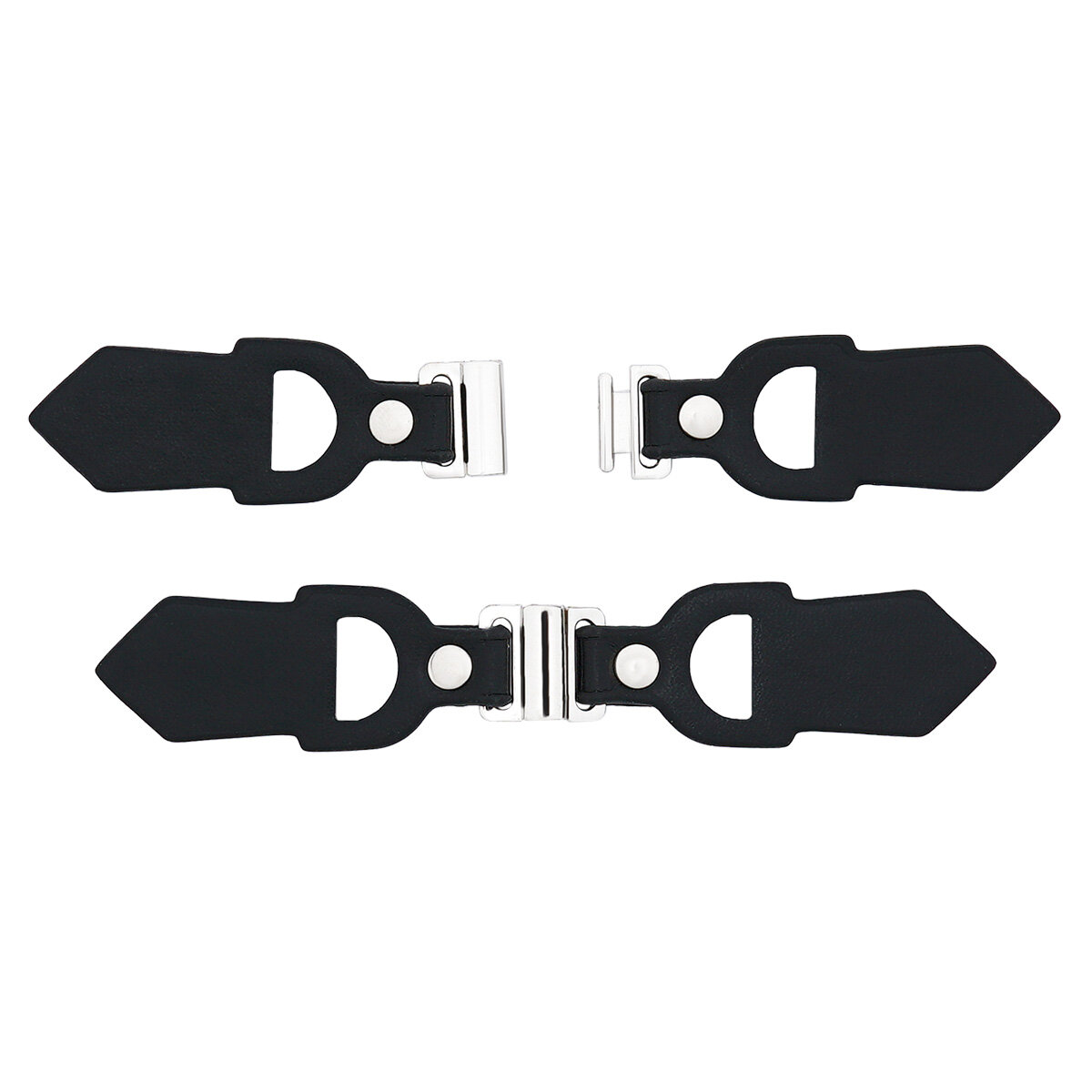 Застежка клевант пришивная 120*20 мм, 6 шт, для сумки и одежды, Айрис (черный с серебром)