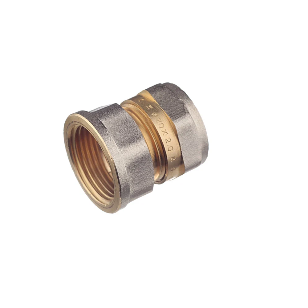 Соединитель Frap 26x3/4" (цанга-внутренняя), металлопластик/латунь, для обжимного соединения, 1 шт.