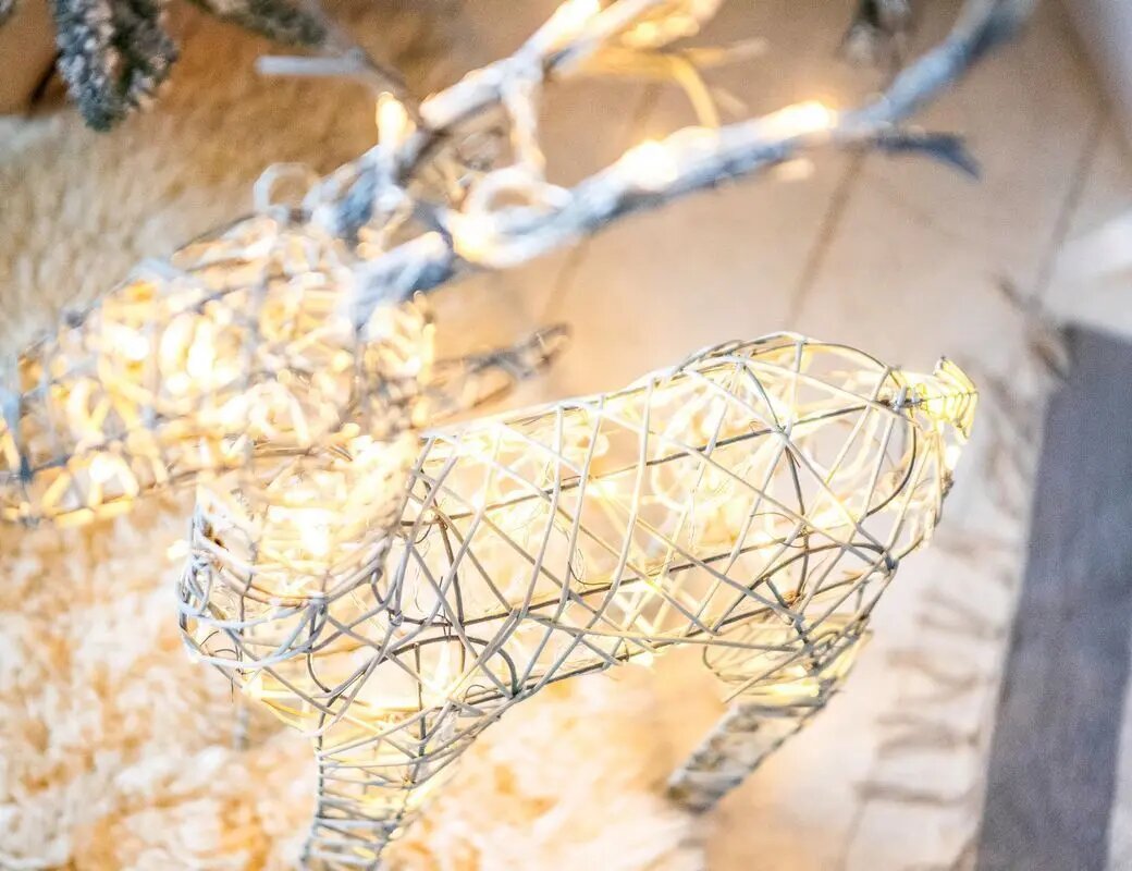 Светящаяся фигура "Олень-созвездие", серый, 72 тёплых белых LED-огня, 45x24x104 см, уличный, Kaemingk