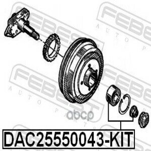 Подшипник ступичный задний ремкомплект Febest арт. dac25550043-kit
