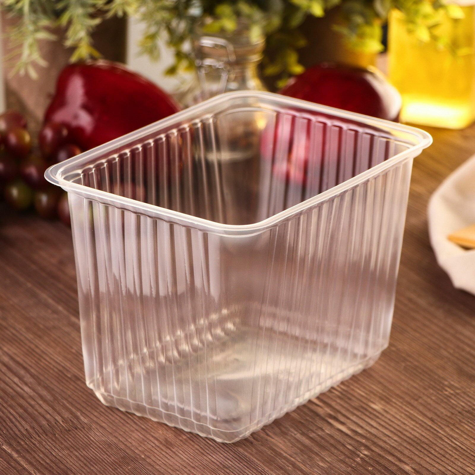 Контейнер одноразовый "Южуралпак", КР-179, пластик, 2 л, 17.9x13.2x13 см, прозрачный, 500 шт.