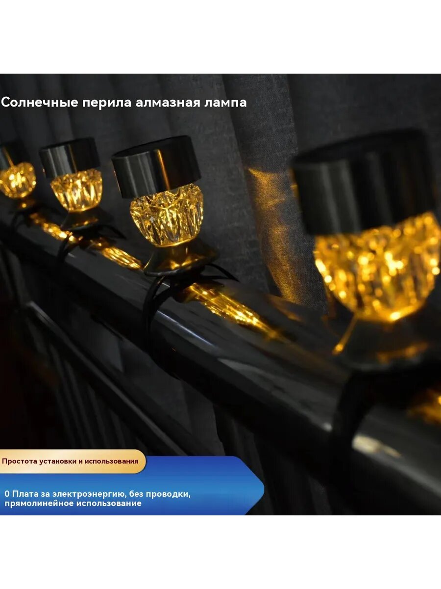 4 солнечных атмосферных фонаря для украшения забора