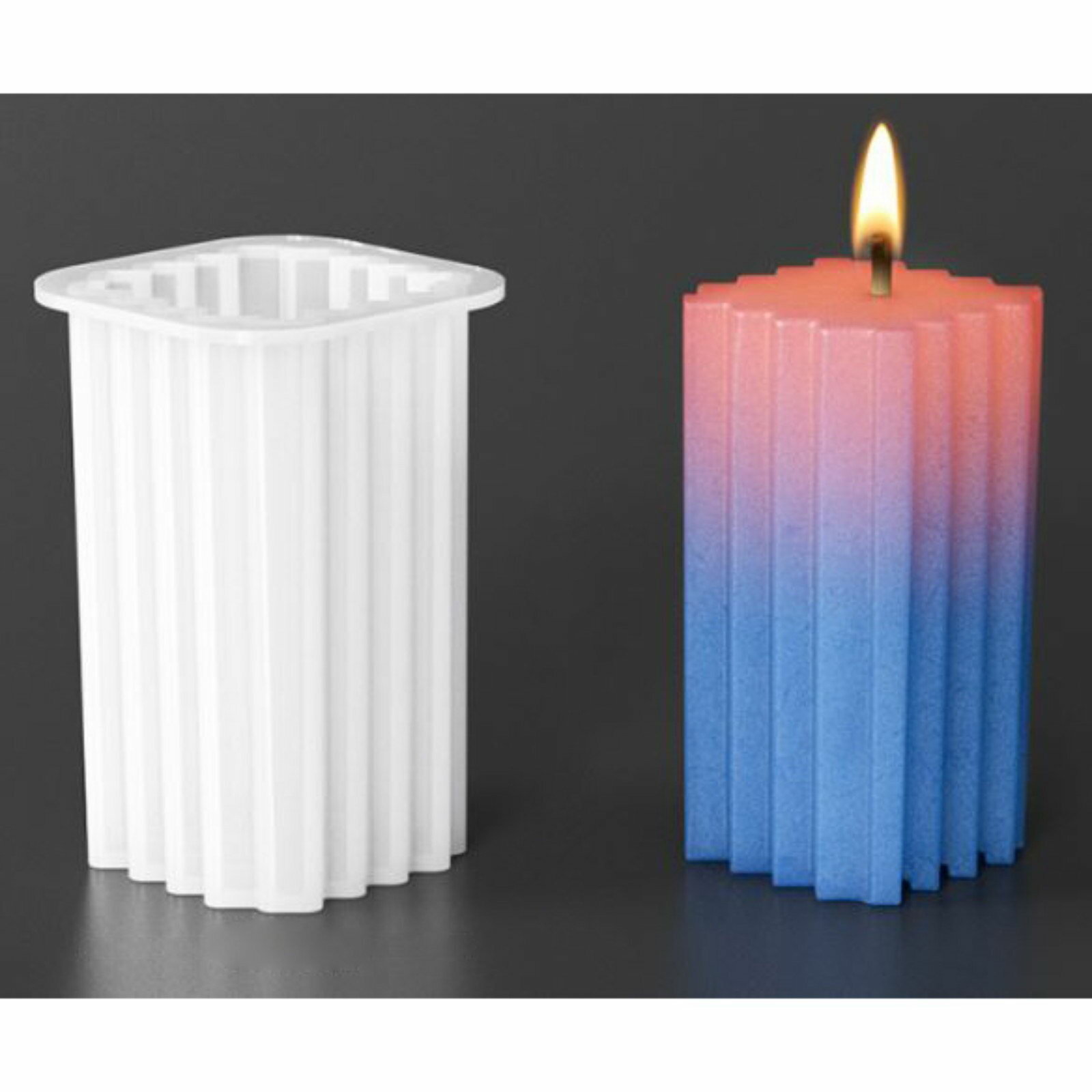 Молд силиконовый "Прямоугольник, Полоски вертикальные" 5.7x5.7x8.7 см