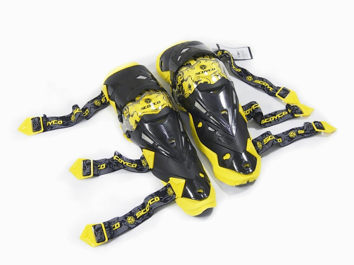 Наколенники SCOYCO K12 Желтый, высокопрочная оболочка, регулируемые, универсальные, желтые