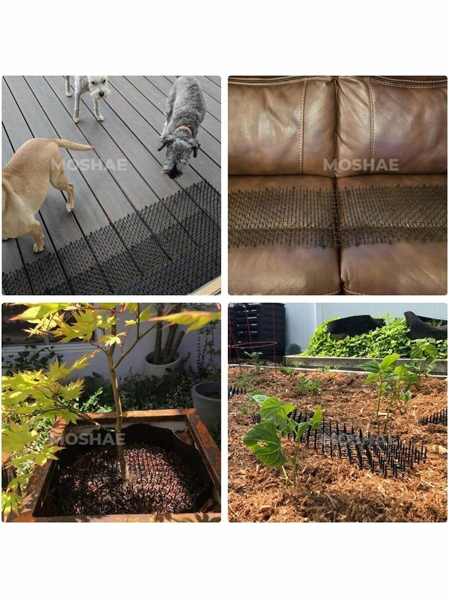 Скат-Мат 20x15см 12шт / Антигадин отпугиватель для кошек и собак, с шипами (коврик-барьер для дома, сада)