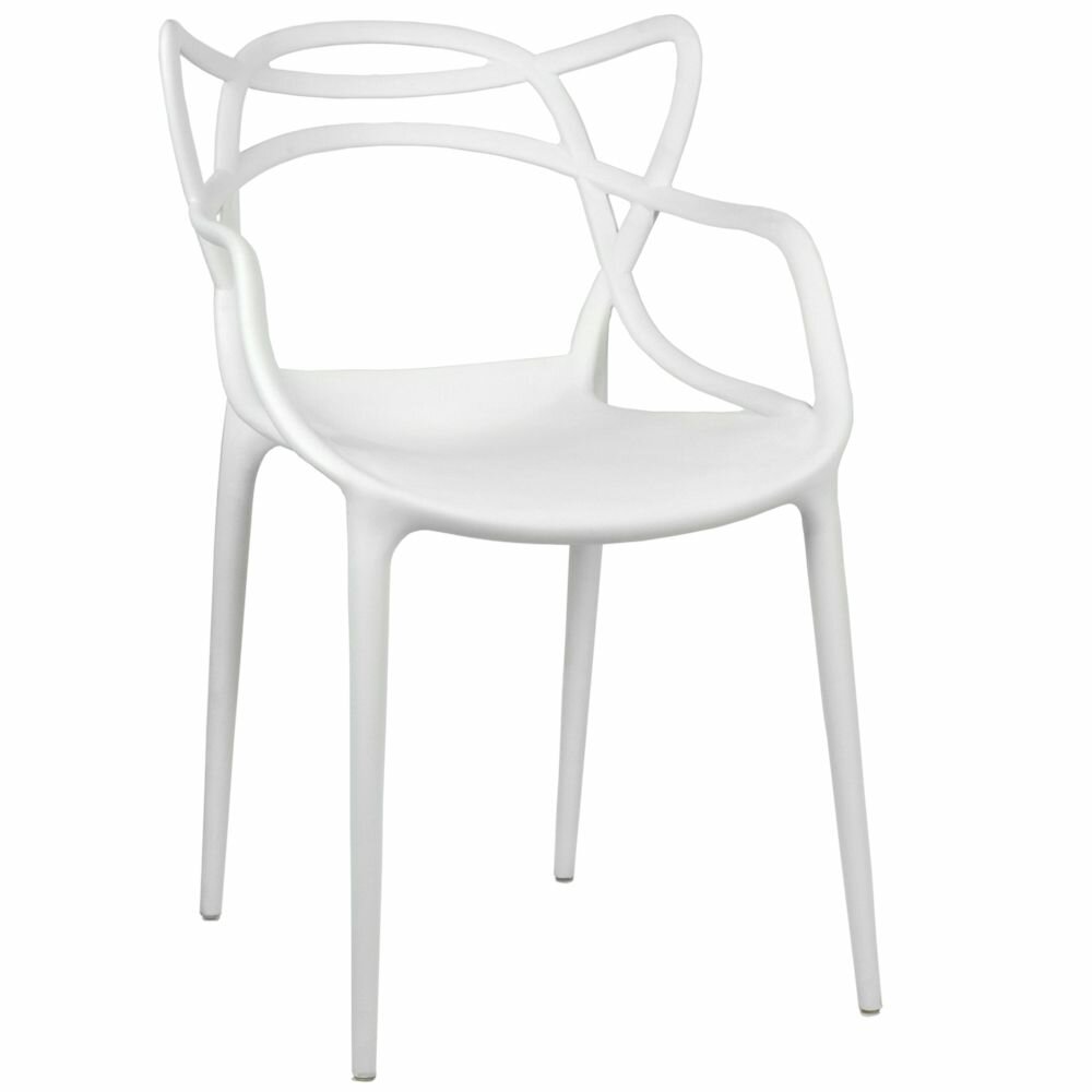 Стул Masters STOOL MARKET белый, пластик, твердое сиденье, с подлокотниками