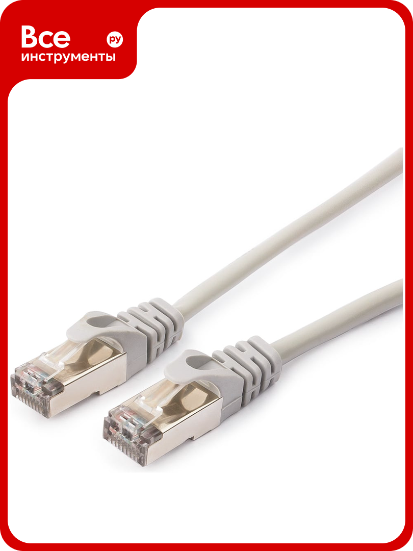 Многожильный патч-корд Cablexpert FTP кат.6, 10м, литой, серый PP6-10M, медный, белый, 10 м, 0.5 мм