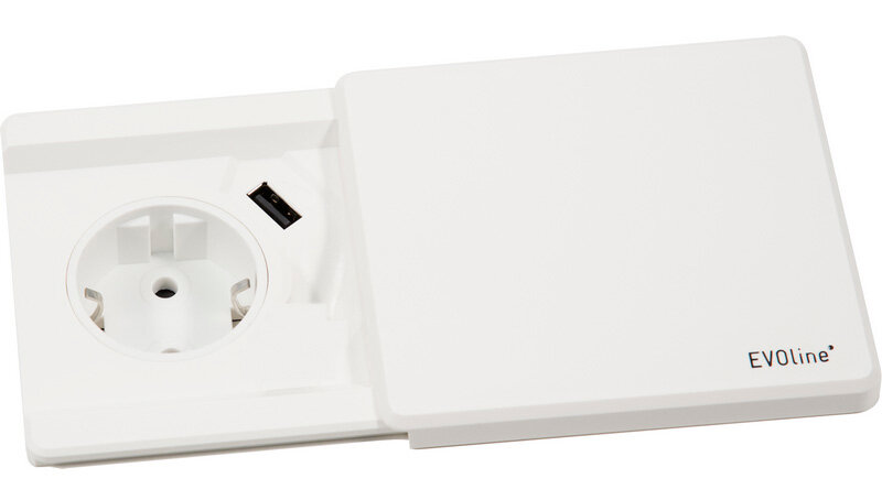 Встраиваемая розетка EVOline® Square80 927.00.021 белая