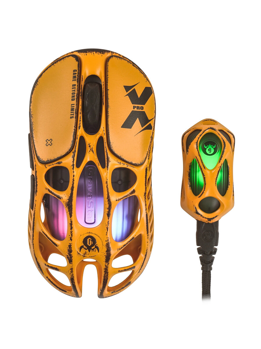 Gravastar Mercury X Pro Special Edition Battle Worn-Yellow, желтый, беспроводная игровая мышь