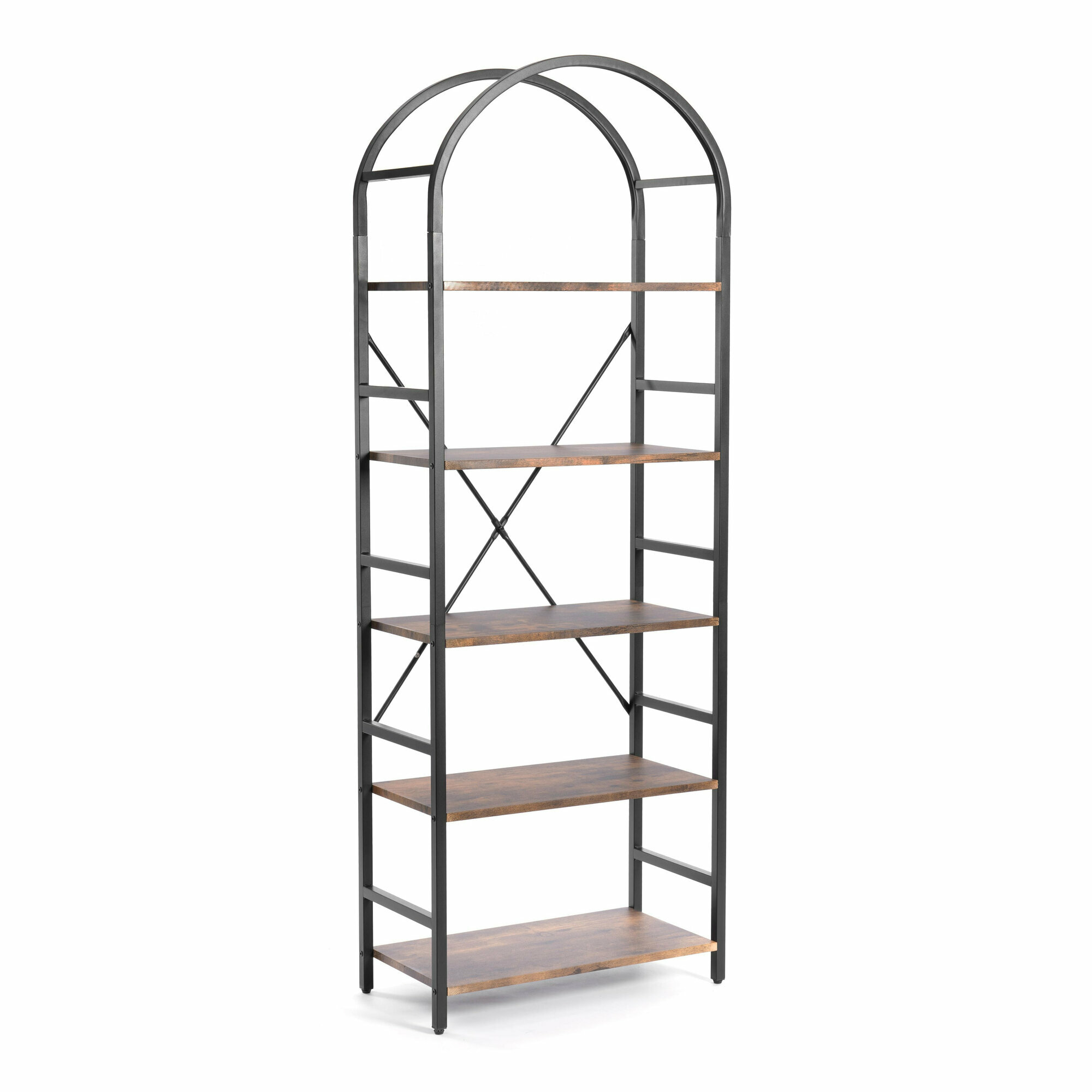 Стеллаж TetChair напольный для хранения, металлический, мдф, модель лофт‑03