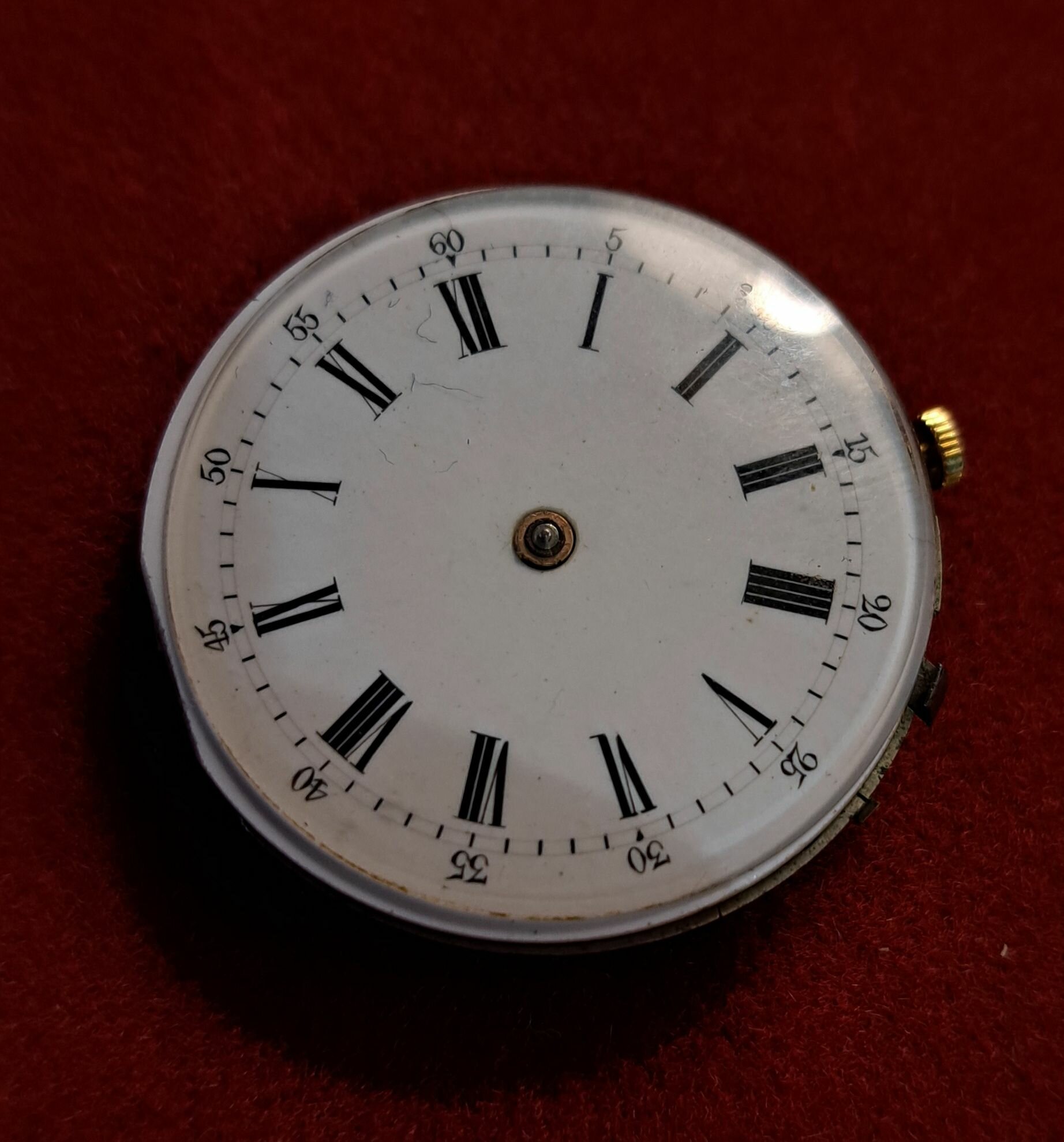 Антикварный Механизм "Swisse" циферблат от карманных часов