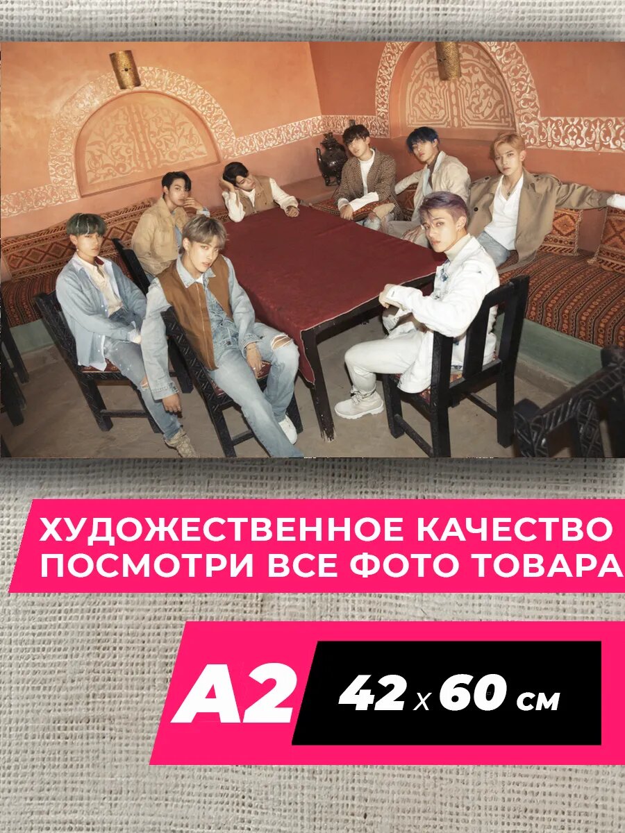Постер Ateez на стену 31 Эйтиз A2, матовая фотобумага премиум качества