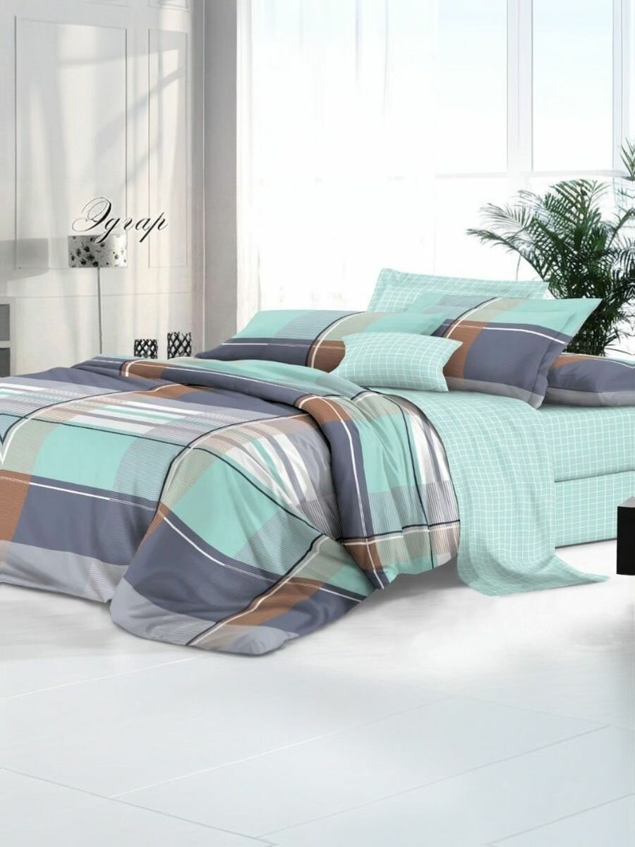 Комплект постельного белья Эльф "De Luxe", хлопок, сатин, 1.5 спальный, 50x70 см