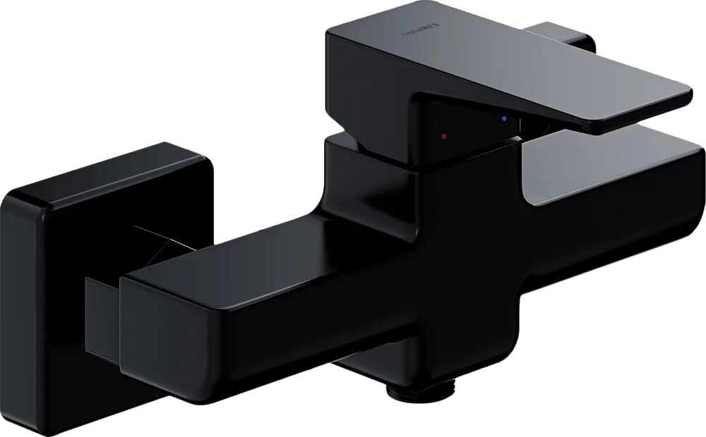 Смеситель для душа Omnires Parma PM7440GR серый, черный, матовый, настенный, латунный, однорычажный, без лейки, смеситель для ванны с душем