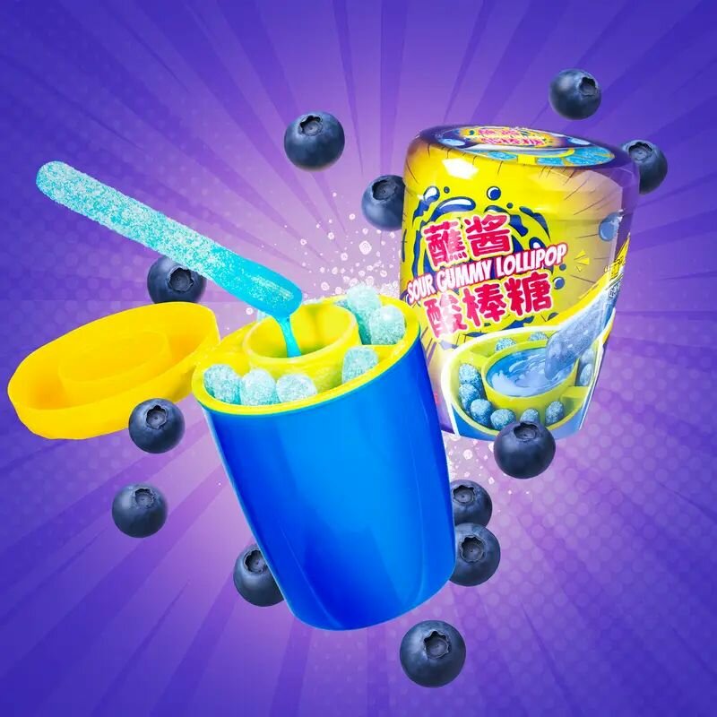 Мармелад жевательный с кислым сиропом необычная сладость, палочки сочного мармелада можно макать в кислый сироп, который находится внутри упаковки, 75 г.