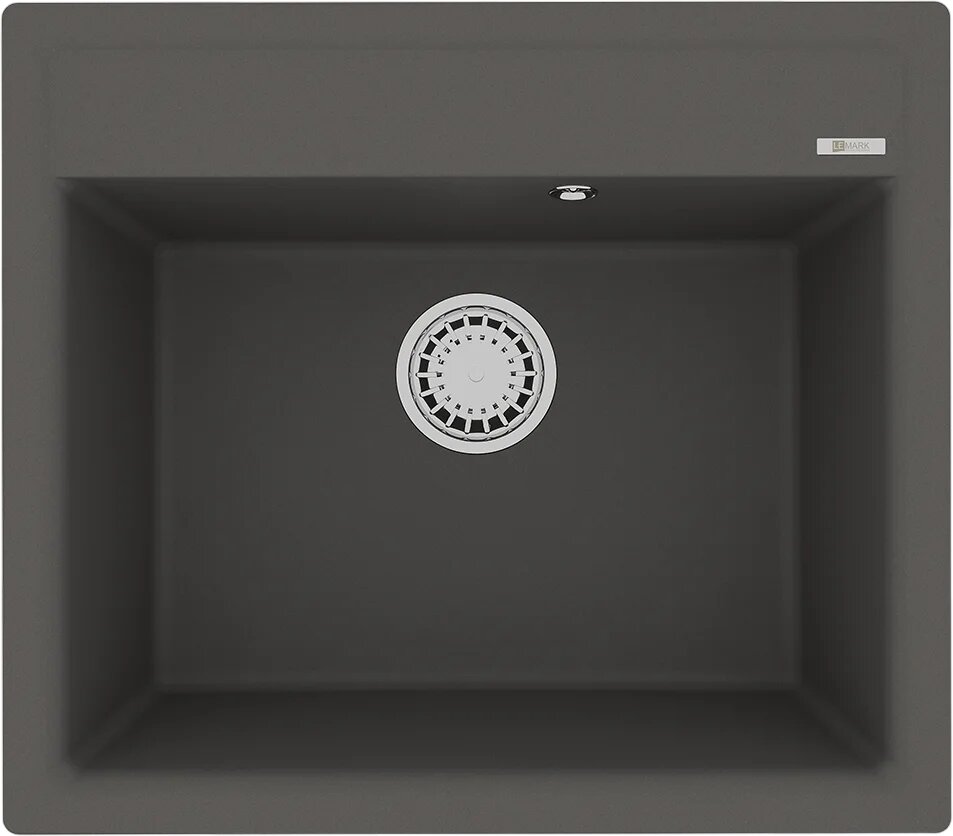 Мойка кухонная Lemark Hanka 570 9910017 прямоугольная, 57x50, мойка для кухни, серая, матовая