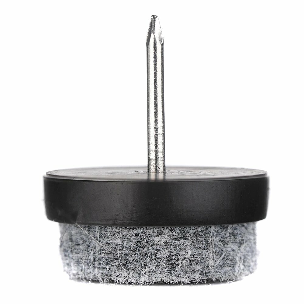 Подпятники фетровые FIXBERG, с гвоздем, d20 мм, черные, 8 штук