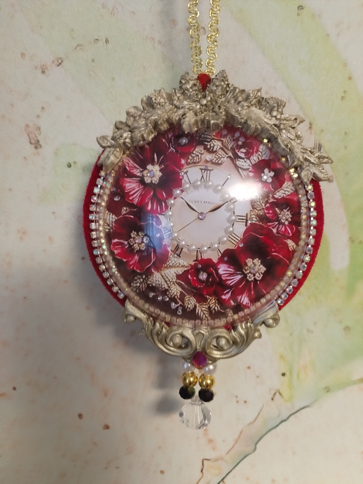 Украшение новогоднее часы 9 см