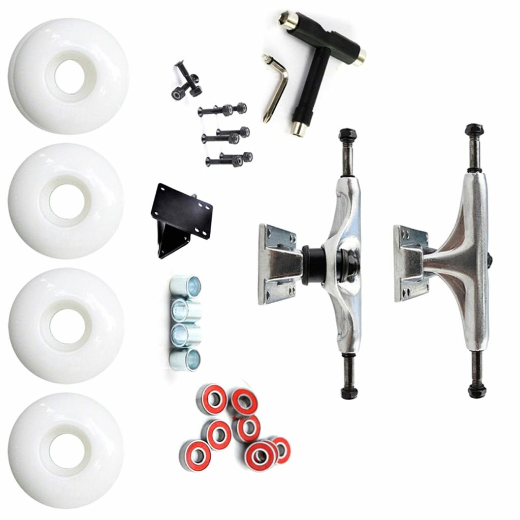 Высокопроизводительные алюминиевые грузовики для скейтбордов и лонгбордов, Серебристый кронштейн Черного цвета