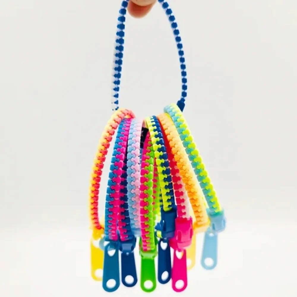 Антистрессовые браслеты на молнии 12/24 шт, игрушки-антистресс для аутистов, детские подарки на день рождения