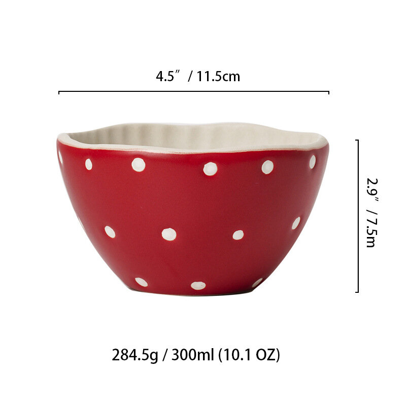 Керамическая посуда "Красные грибы", высококачественная, бренд, чаша