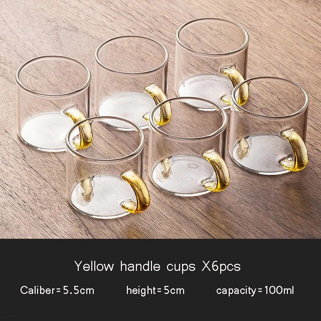 Стакан из стекла PGY, yellow-6pcs, 100ml