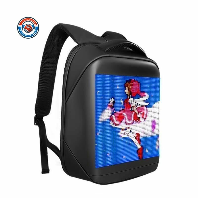 Школьный рюкзак Junior с LED пиксельным экраном 25х25 см, управление по Bluetooth, смена картинок и анимаций, вместительный и лёгкий, подарок powerbank, тренд 2025 для учёбы и прогулок