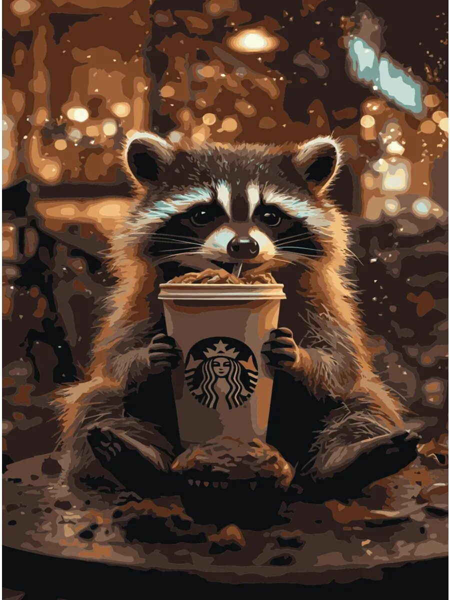 Картина по номерам енот