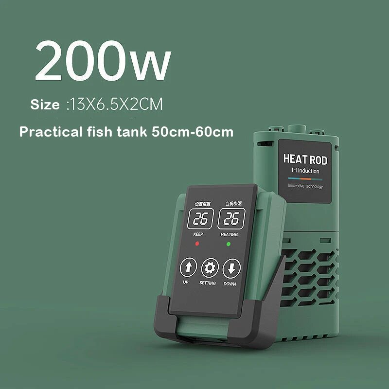FREELY DEER Аквариумный нагреватель 1200 Вт, EU Plug 220V-240V, Темно-зеленый