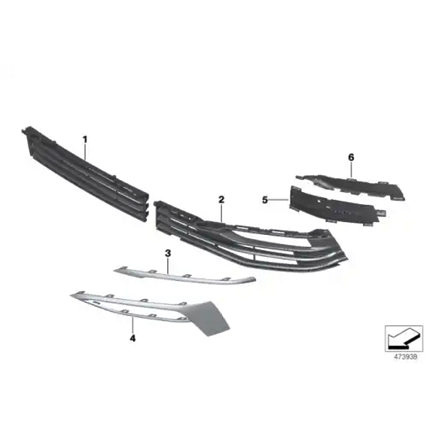 BMW 51117385278 (51117385278) решетка воздухозаборника открытая п