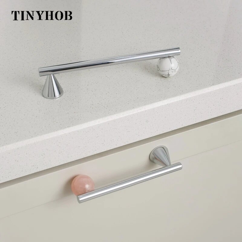 Ручки для шкафов TINYHOB из латуни с натуральным кристаллом