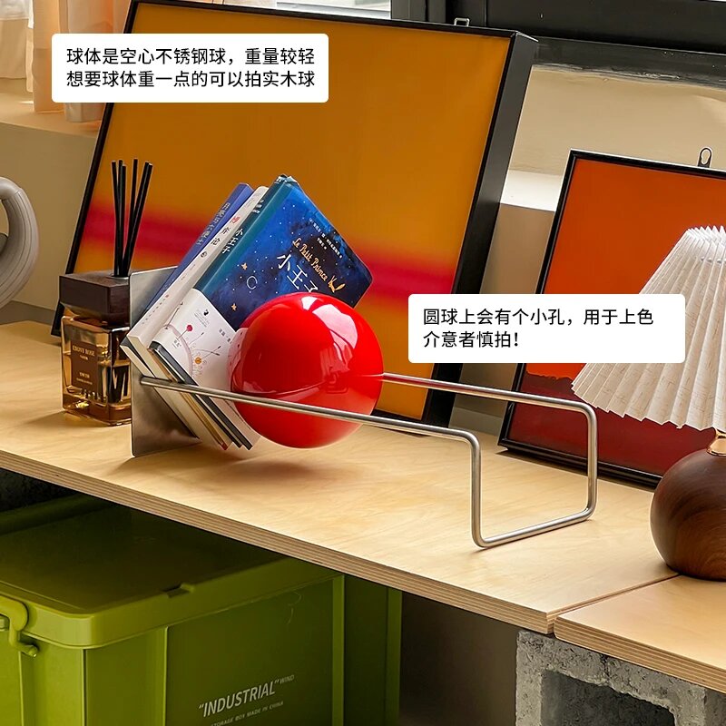 Подставка для книг с гравитационным шаром, органайзер для декора Bauhaus середины века, настольный держатель для журналов, шикарная офисная стойка для газет