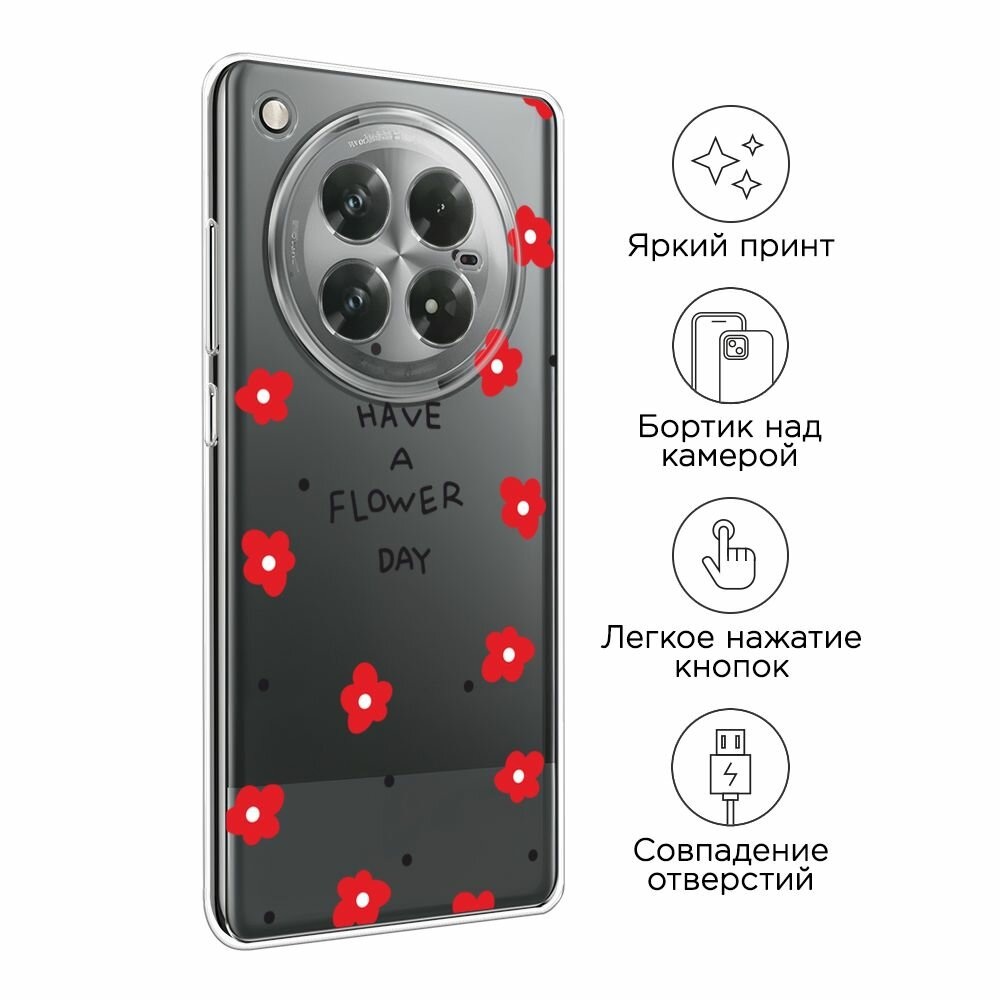 Чехол на Infinix Zero 40 5G / Инфиникс Зеро 40 5G с принтом "Have a flower day 2", прозрачный — фото 1