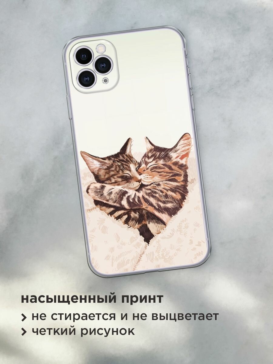 Чехол на Apple iPhone 11 Pro / Айфон 11 Про с принтом "Влюбленные котейки - 14 февраля" — фото 1