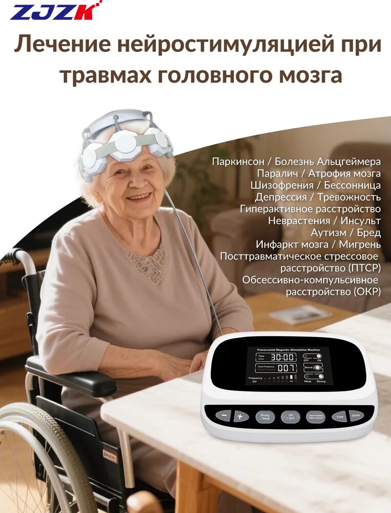 ZJZK Транскраниальная магнитная стимуляция (ТМС) при тревоге, бессоннице, глубокая терапия мозга, безопасно