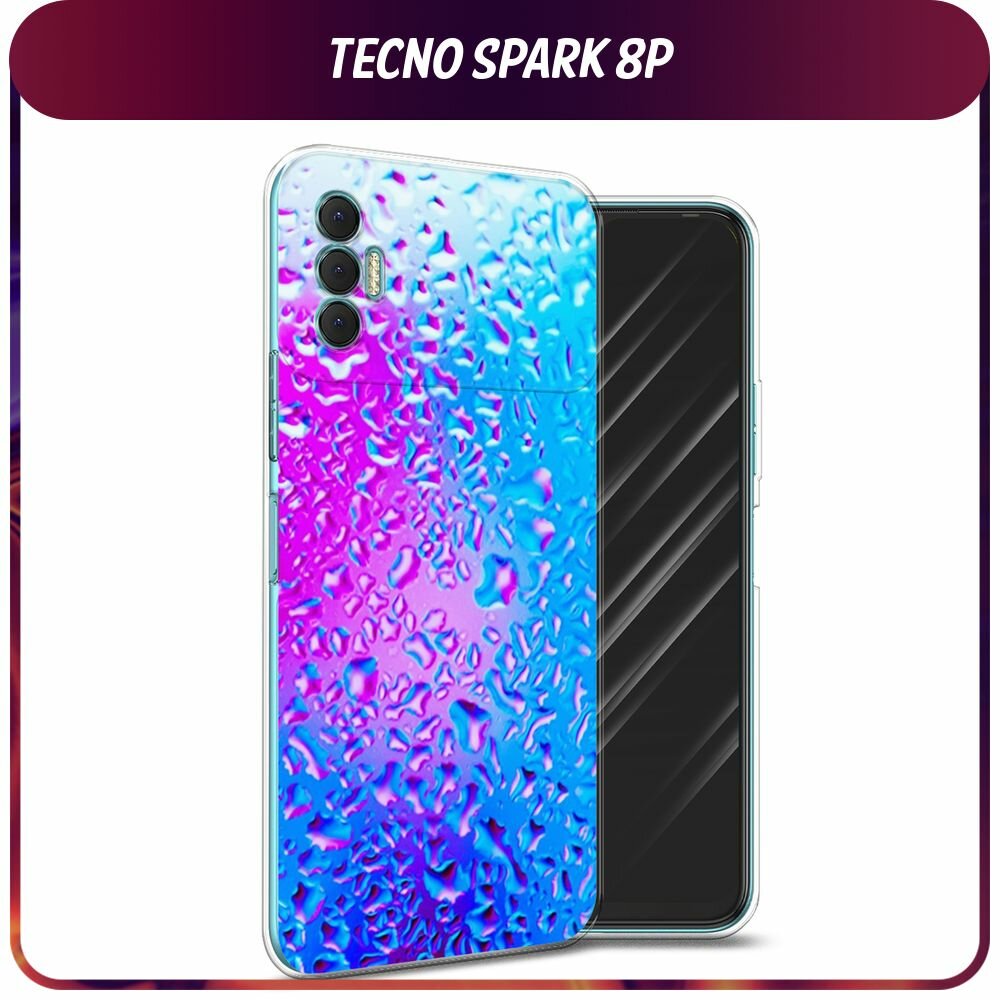 Чехол на Tecno Spark 8P / Техно Спарк 8P с принтом "Капли на стекле"