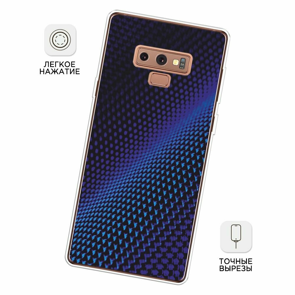 Чехол на Samsung Galaxy Note 9 / Самсунг Галакси Нот 9 с принтом "Синий карбон" — фото 1