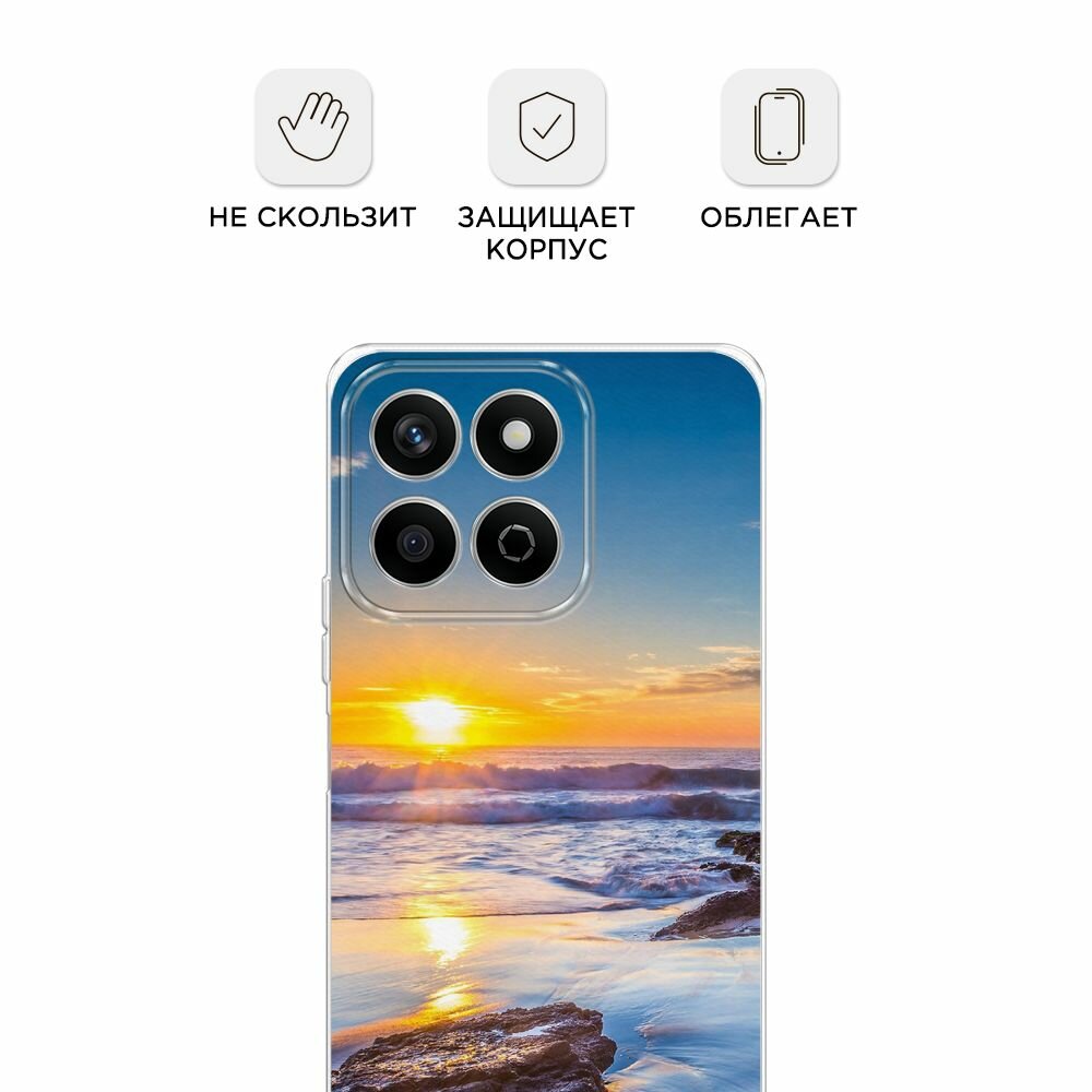Силиконовый чехол на Honor X7c / Хонор X7c с принтом "Восход 6" — фото 1