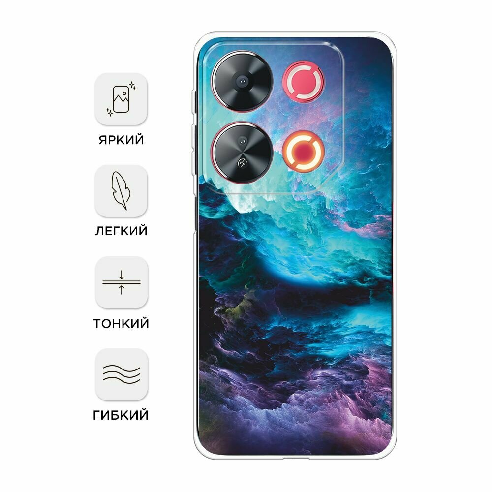 Силиконовый чехол на Itel P65 / Ител P65 с принтом "Бирюзовое небо" — фото 1