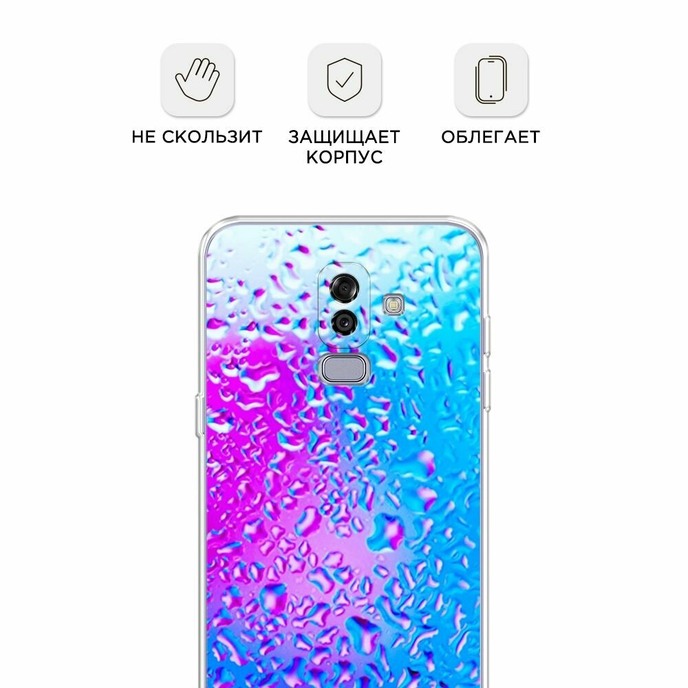 Чехол на Samsung Galaxy J8 / Самсунг Галакси Джей 8 с принтом "Капли на стекле" — фото 1