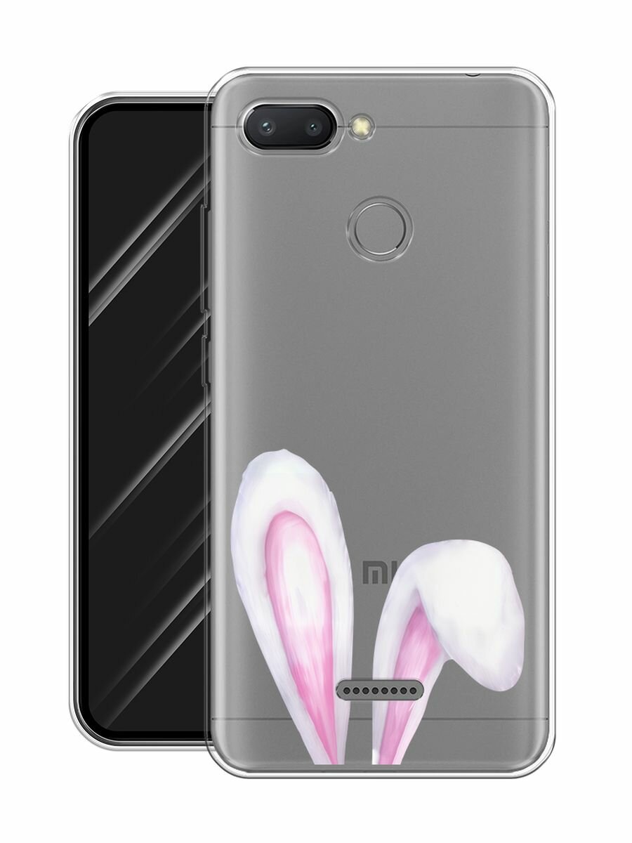 Чехол на Xiaomi Redmi 6 / Сяоми Редми 6 с принтом "Кроличьи уши 2", прозрачный — фото 1