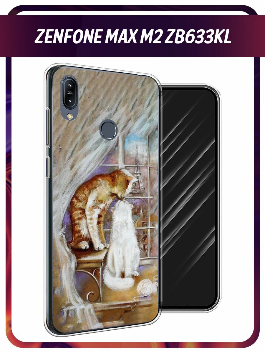Чехол на Asus Zenfone Max M2 ZB633KL / Асус Зенфон Макс М2 ZB633KL с принтом "Влюбленные котики 1"
