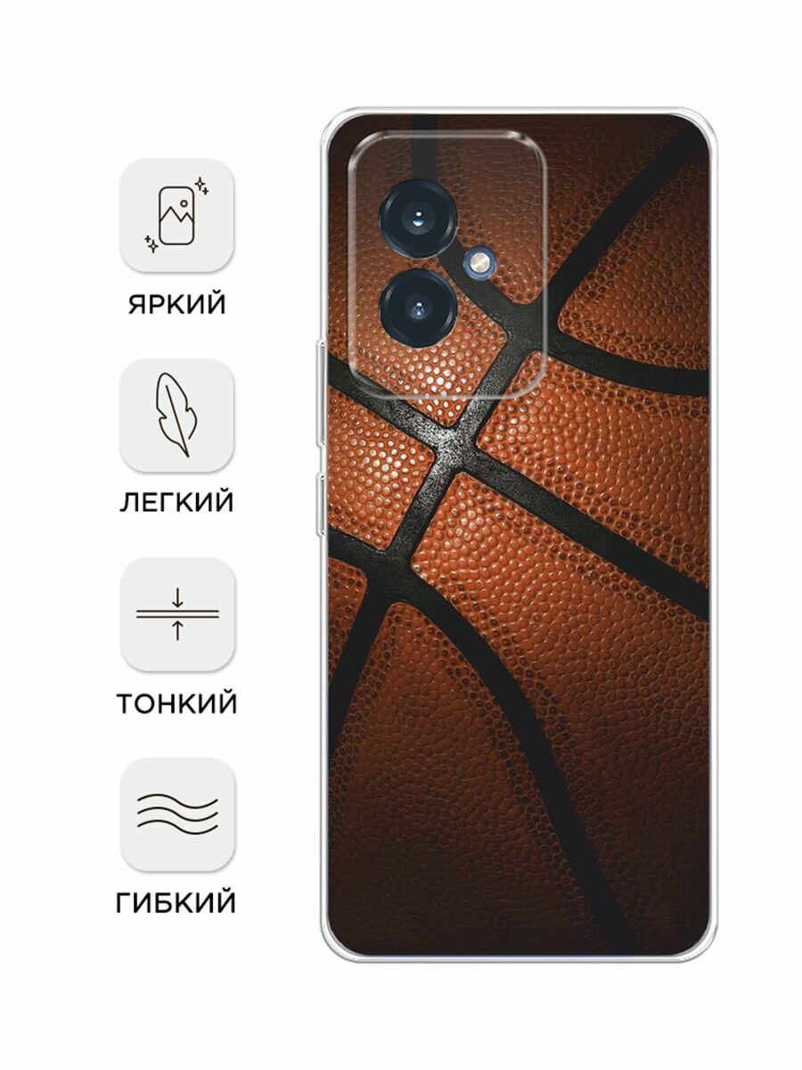 Чехол на Honor 100 / Хонор 100 с принтом "Баскетбольный мяч" — фото 1