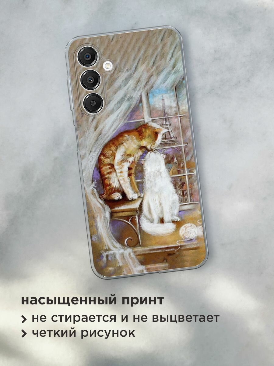 Чехол на Samsung Galaxy A16 / Самсунг А16 с принтом "Влюбленные котики 1" — фото 1