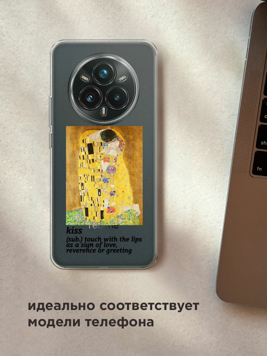 Чехол на Realme 14 Pro / Реалми 14 Про с принтом "The kiss", прозрачный — фото 1