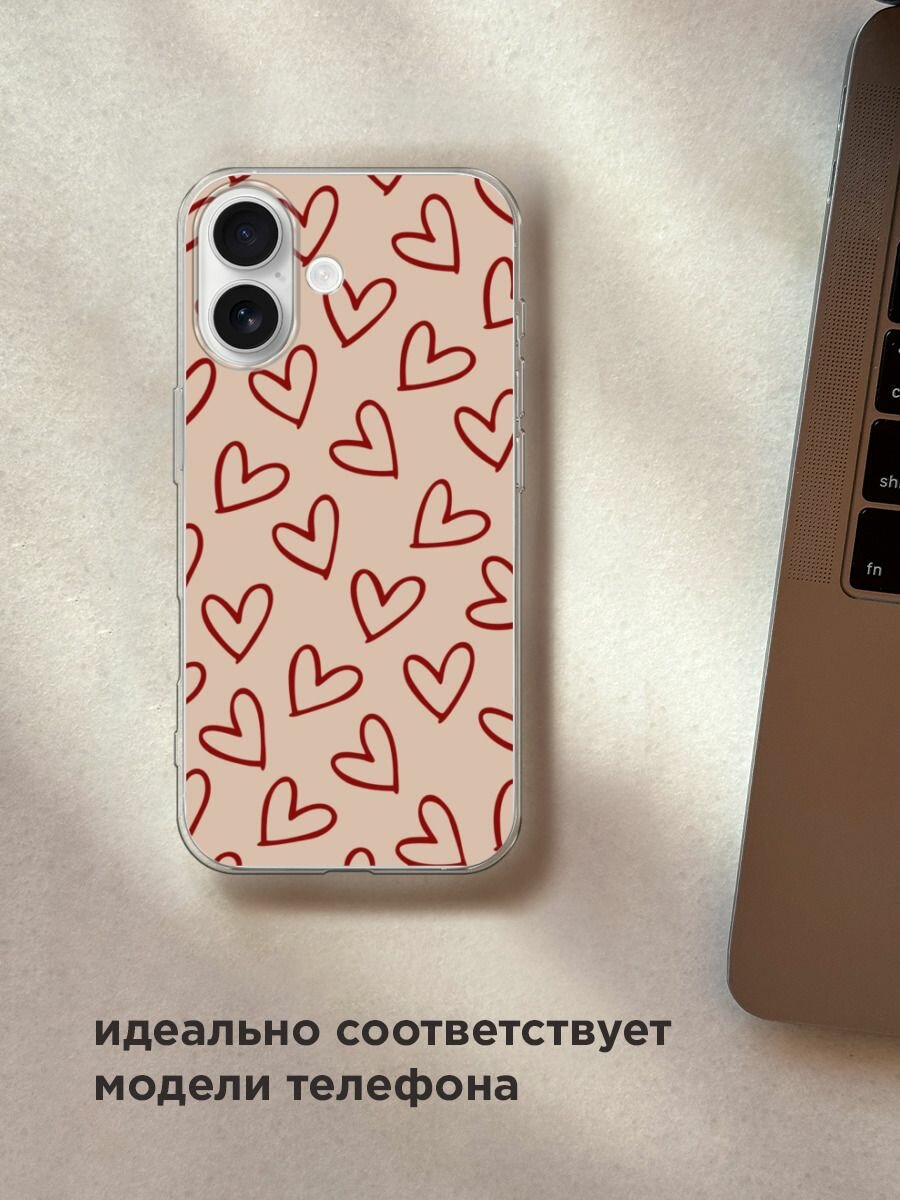 Чехол на Apple iPhone 17 / Айфон 17 с принтом "Little hearts doodles 1 - 14 февраля" — фото 1