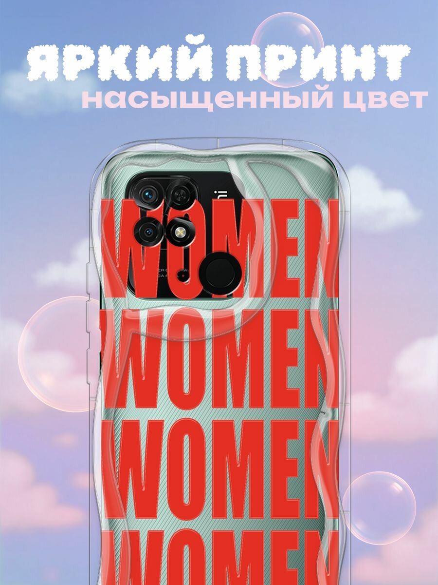 Чехол на Xiaomi Redmi 10C / Редми 10С с принтом WOMEN 3, прозрачный — фото 1